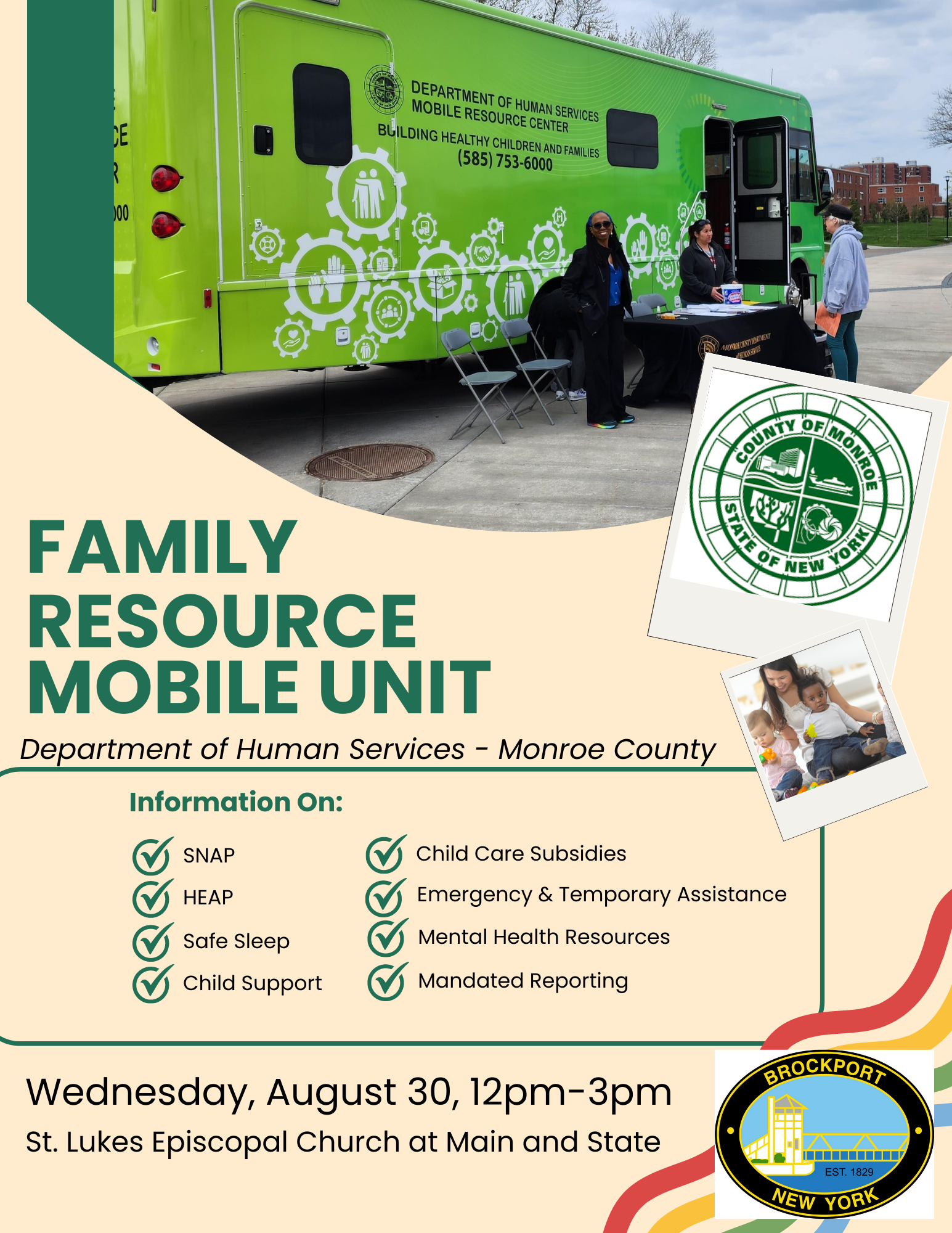 Family Resource Mobile Unit – August 30 – Town of Clarkson
